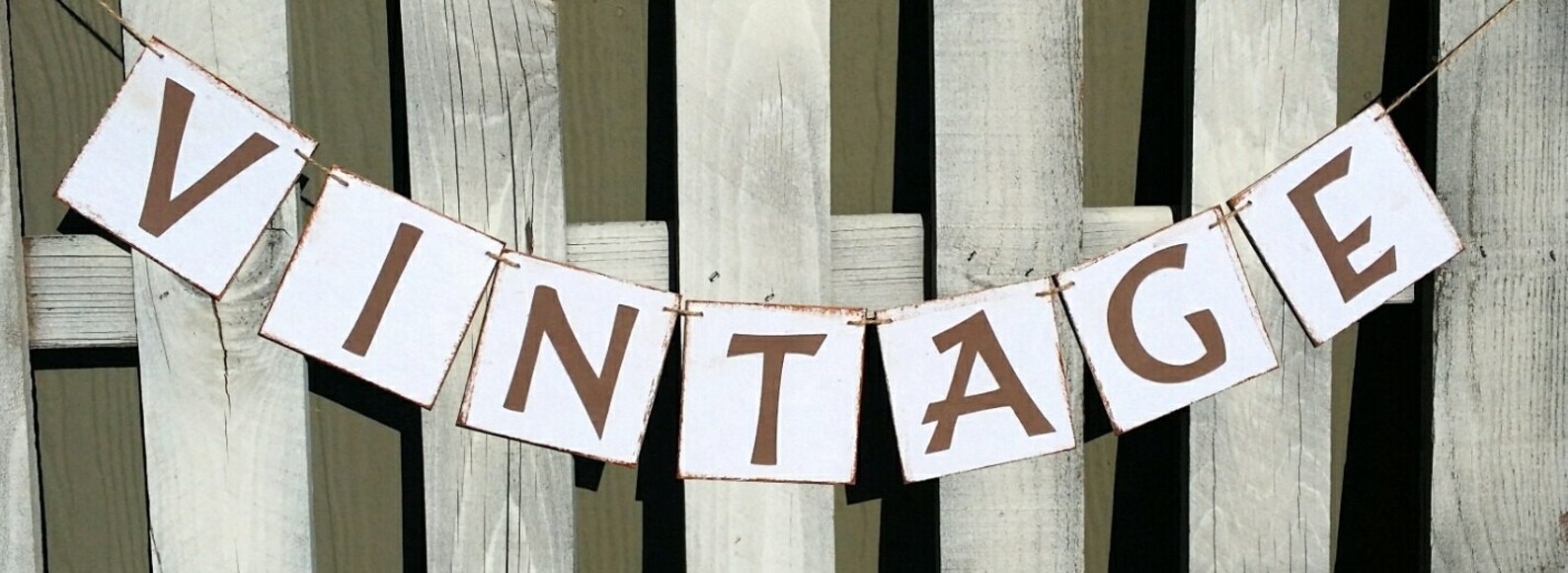 Vintage White Banner 4" X 4" Tiles Banner Wall Hanging Vintage Wall ...