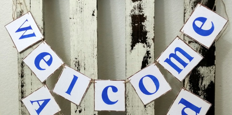 Welcome Aboard Baby Shower Nautical Banner Nursery Garland 2 Piece ...