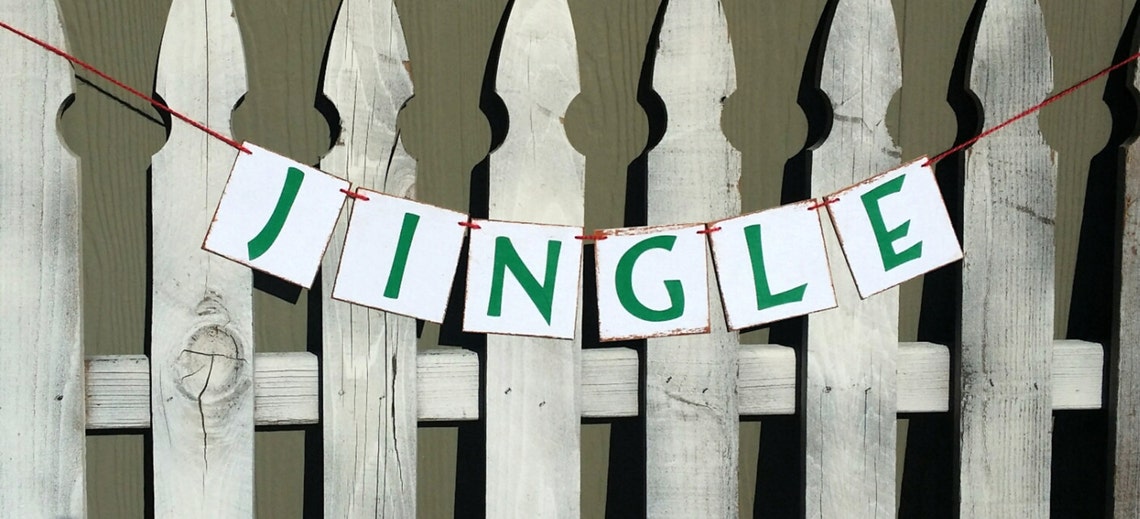 Christmas Jingle Banner 4" X 4" Tiles Banner Christmas Holiday Wall ...