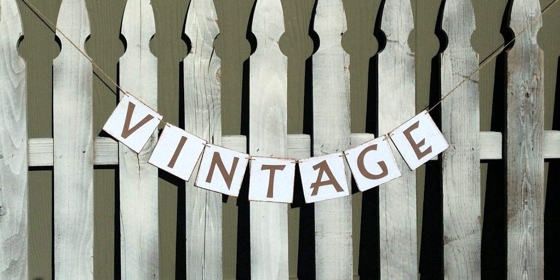 Vintage White Banner 4" X 4" Tiles Banner Wall Hanging Vintage Wall ...