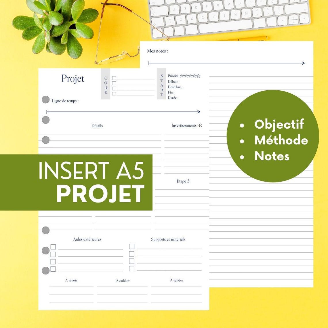 AA5 Paper Insert for Planner / A5 Sheets Project for Organizer / A5 ...
