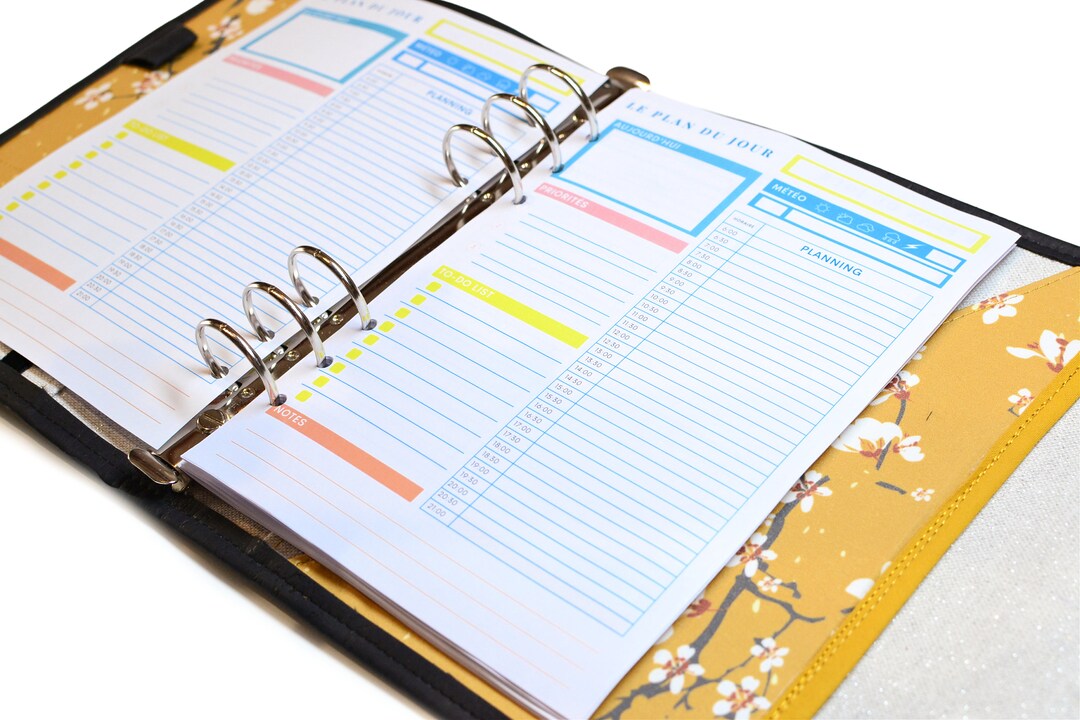 A5 Blank Planning Insert French A5 Stationery Undated Daily Agenda ...