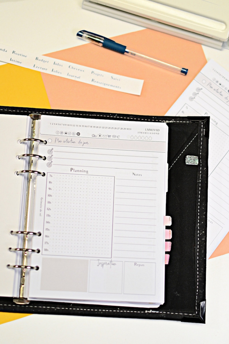 Refills A5 Undated Day Planner for Organizer, Inserts A5 French Day ...