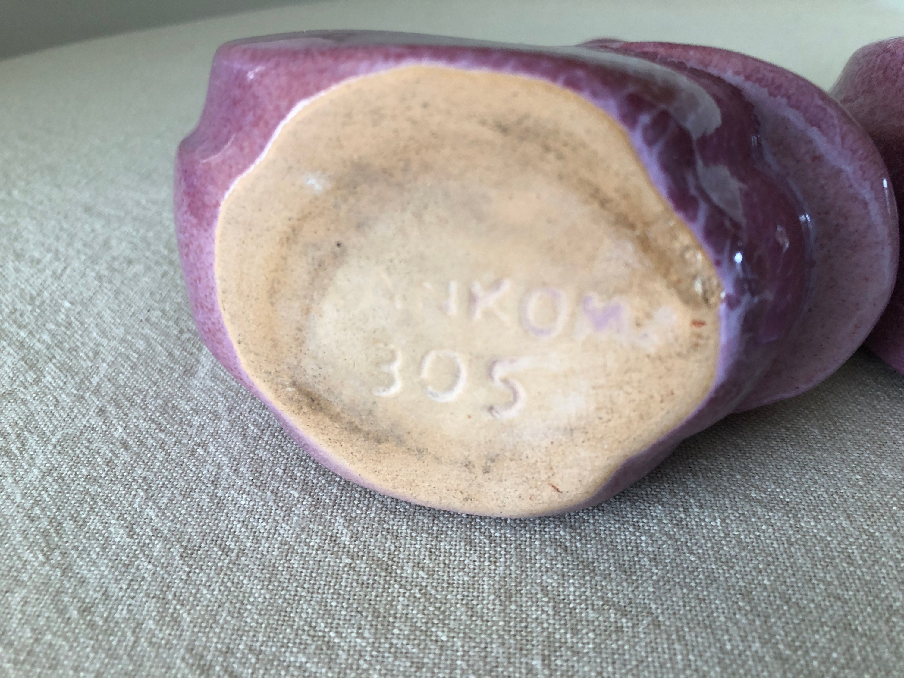 Vintage Frankoma Pottery #305 Candleholder Pair, Red Bud Glaze, 1950s ...