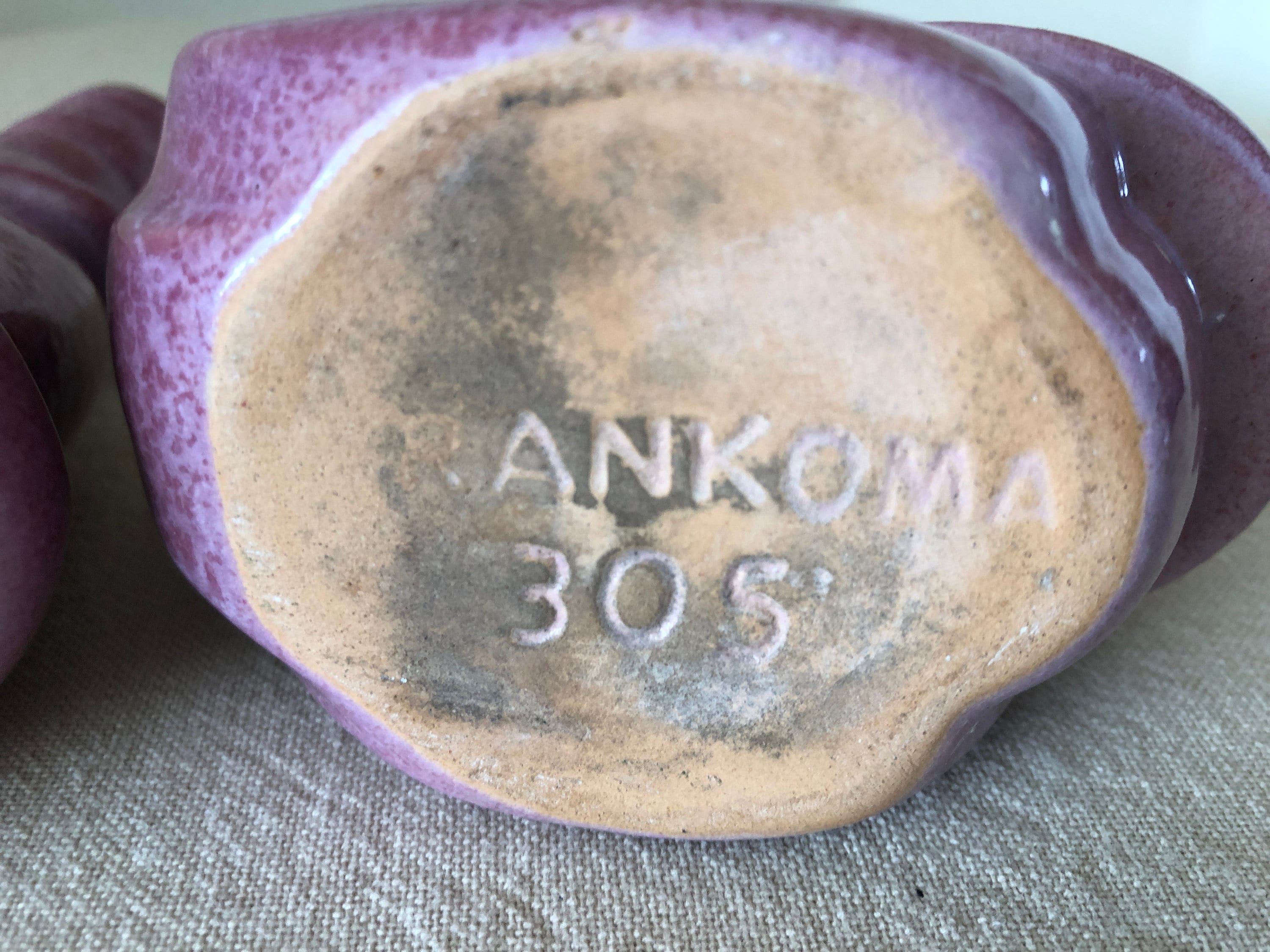Vintage Frankoma Pottery #305 Candleholder Pair, Red Bud Glaze, 1950s ...