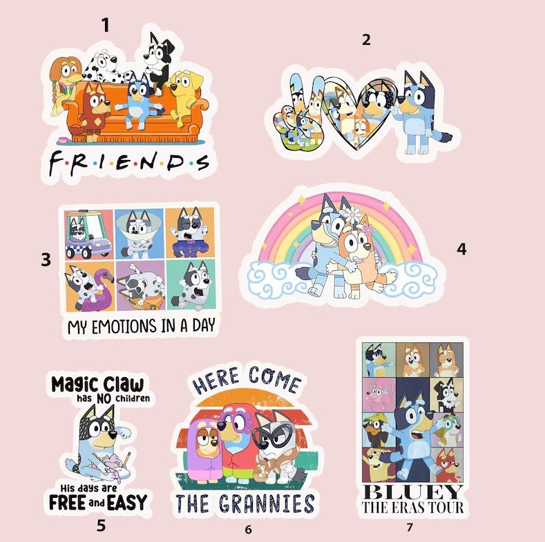 Bluey Sticker Pack, Bluey and Bingo Sticker, Bluey Vinyl Stickers ...