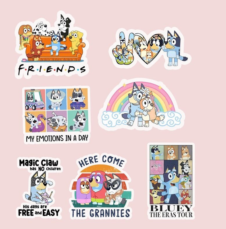 Bluey Sticker Pack, Bluey and Bingo Sticker, Bluey Vinyl Stickers ...