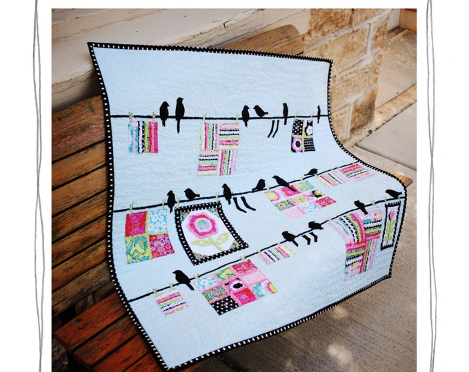 Bird on a Wire Quilt Kit, Bird on a Wire Wall Hanging, Bird on a Wire ...