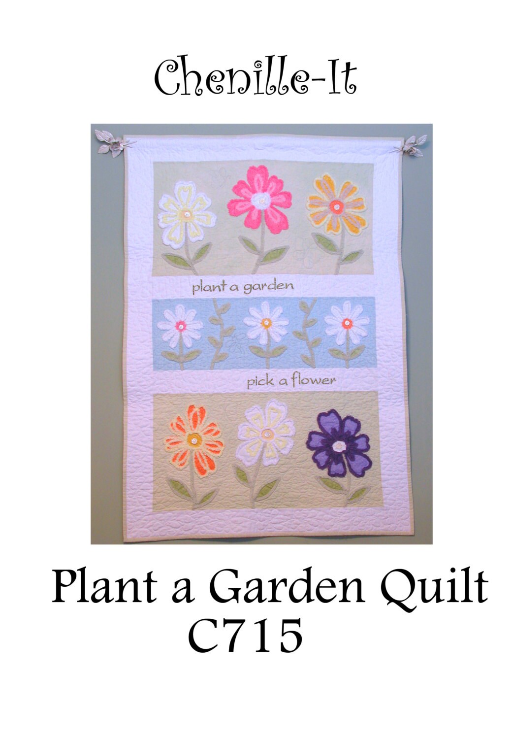 Plant a Garden Quilt Kit Chenille Quilt Kit Flower - Etsy
