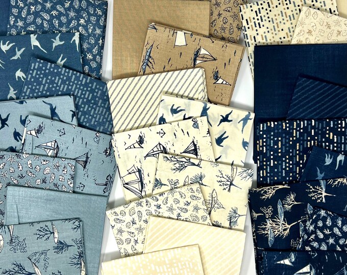 MODA to the Sea by Janet Clare, 30 Fat Quarter Bundle, to the Sea ...