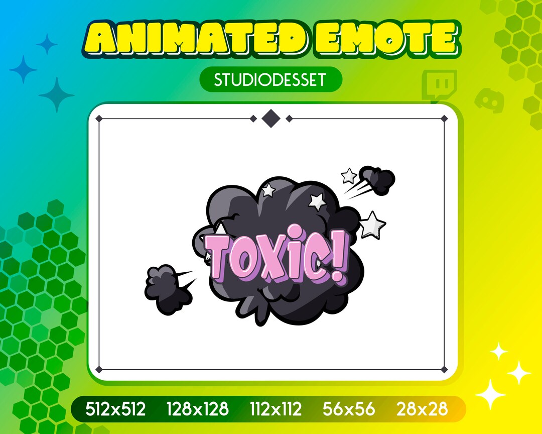 Animated Twitch Emote Toxic Emote for Streamers Crescent Moon Emote ...
