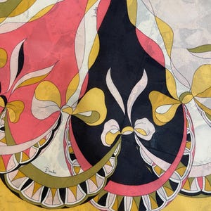 60s Pucci Sheer Silk Maxi Scarf Psychedelic Ribbons and Bows Mandala ...