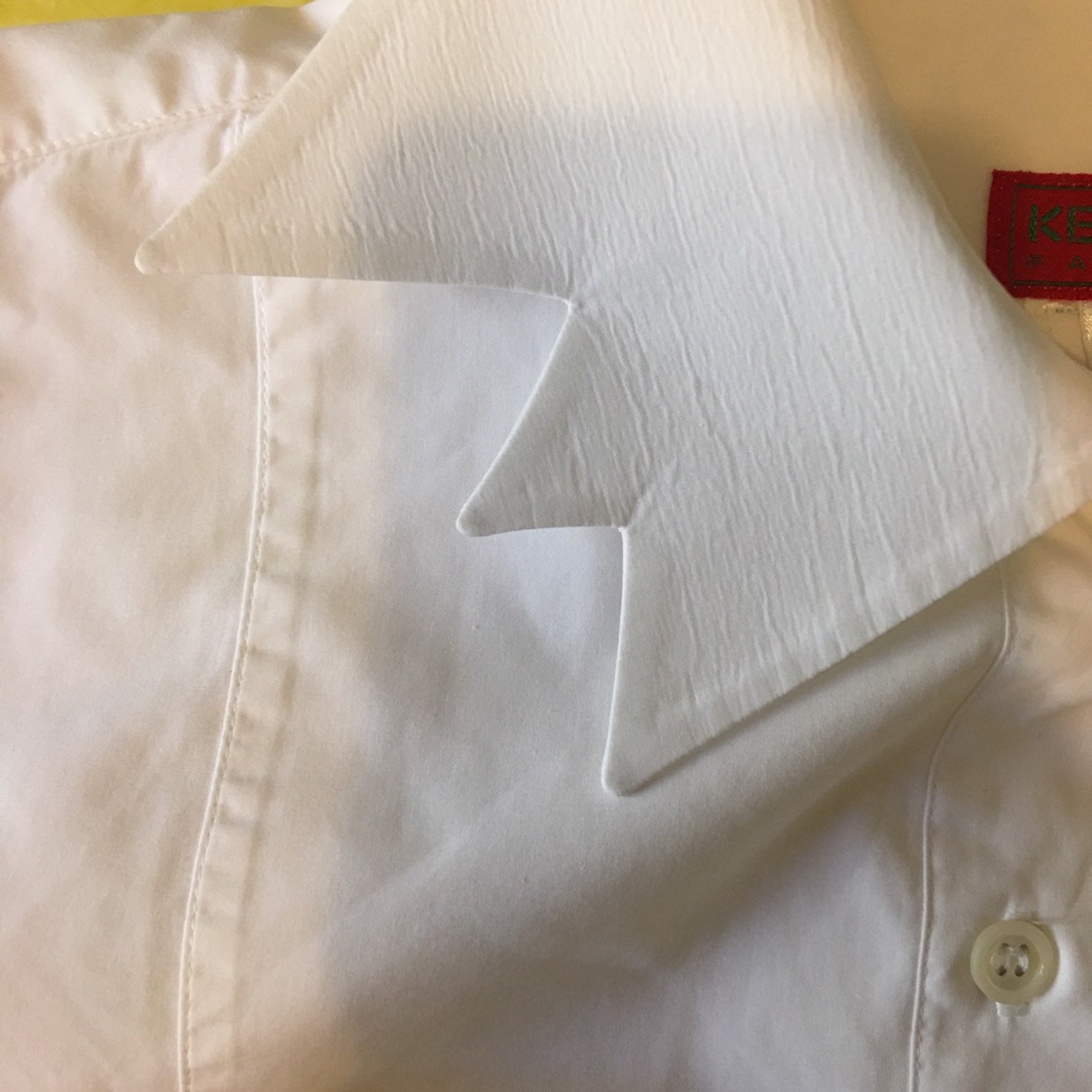 80s Kenzo Paris Asymmetrical Jester Collar and Cuffs White - Etsy