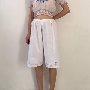 Victorian Bloomers Split Drawers White Cotton With Hand Embroidery and ...