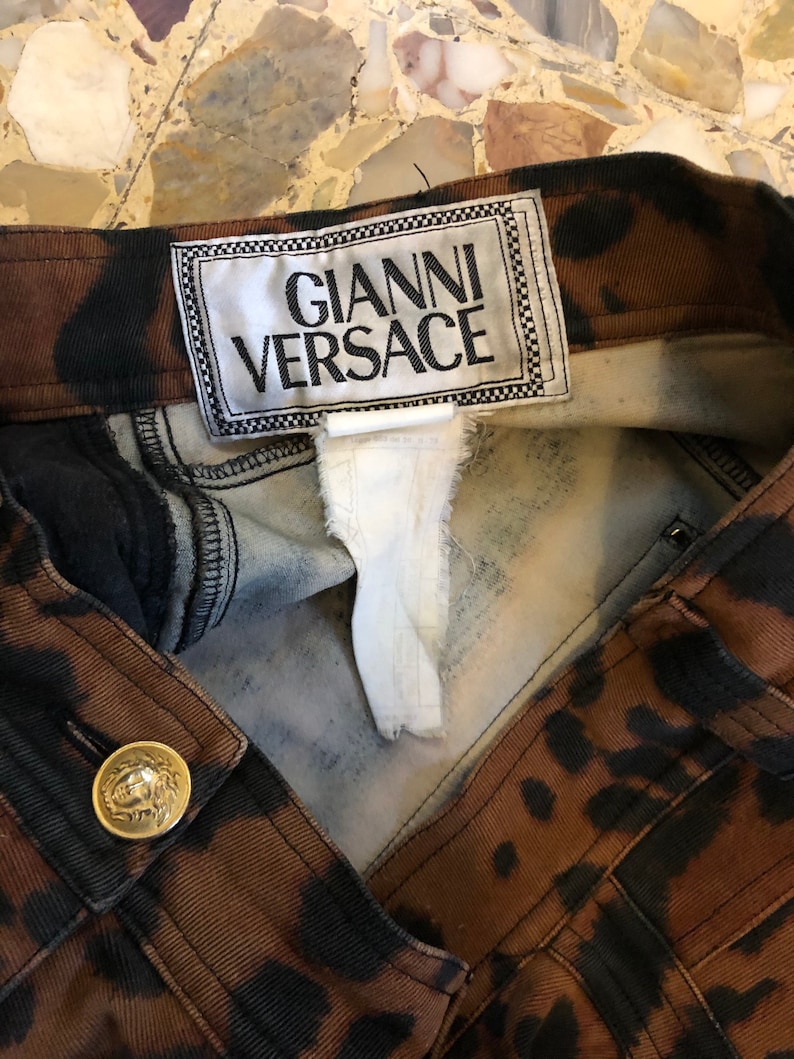 90s Gianni Versace Tiger Animal Print Supermodel Jeans - Etsy