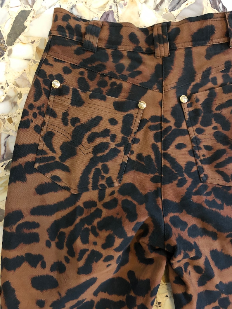 90s Gianni Versace Tiger Animal Print Supermodel Jeans - Etsy