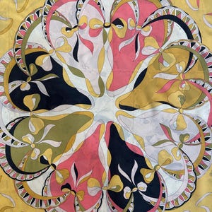 60s Pucci Sheer Silk Maxi Scarf Psychedelic Ribbons and Bows Mandala ...