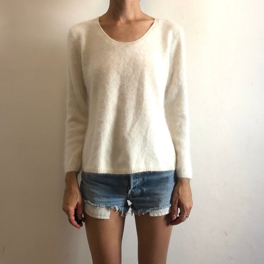 1960s White Angora Sweater Pure Pin up Sweater Girl - Etsy