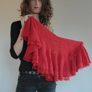 70s Little Red Riding Hood Hand Knitted Wool Granny Crochet Caplet - Etsy