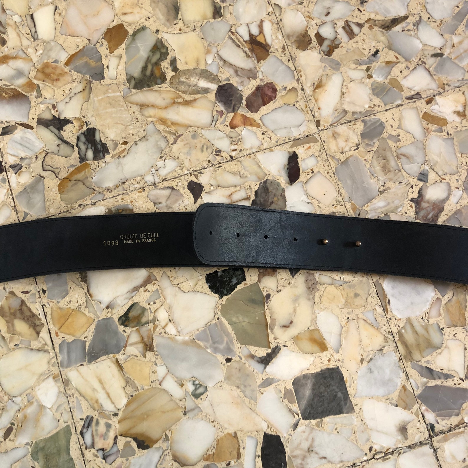 80s Snake Interlocking Black Leather Boho Heavy Metal Belt Silver ...