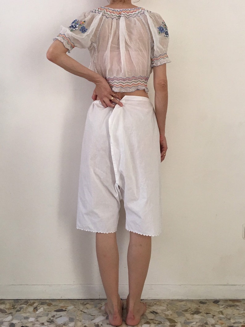 Victorian Bloomers Split Drawers White Cotton With Hand - Etsy