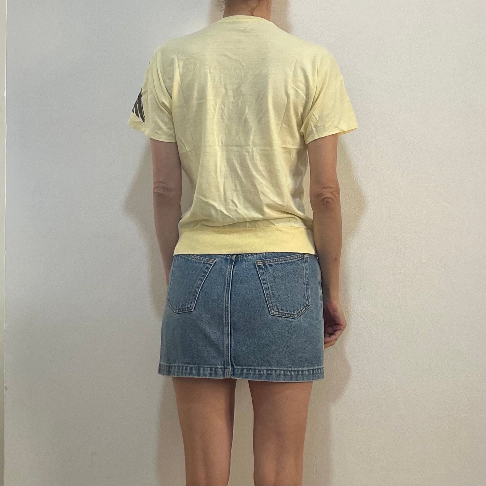 80s Screaming Eagle Gold Glitter Bat Wing Soft Yellow T Shirt Made in ...