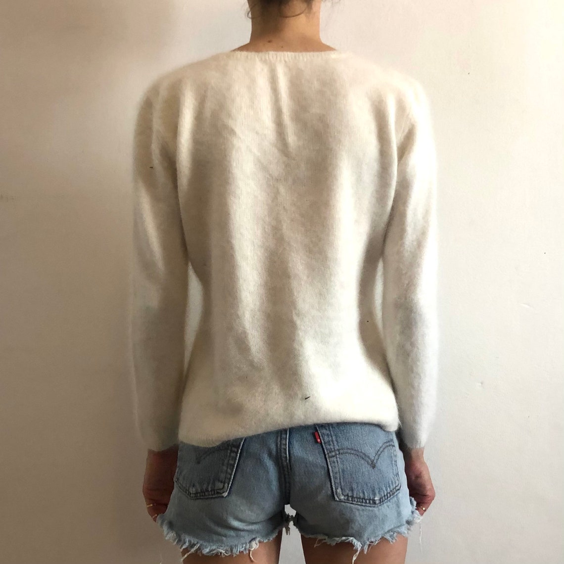 1960s White Angora Sweater Pure Pin up Sweater Girl - Etsy