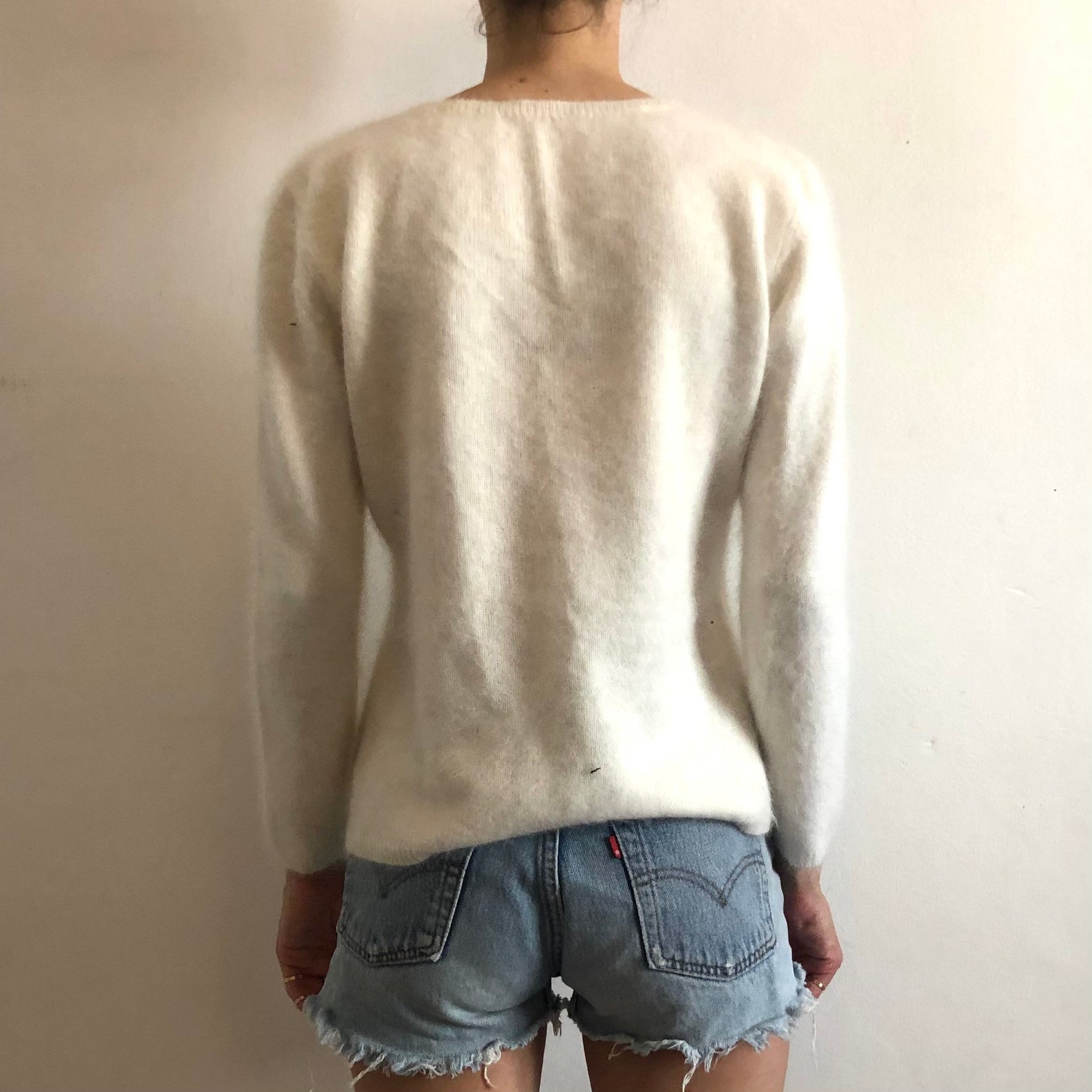 1960s White Angora Sweater Pure Pin up Sweater Girl - Etsy