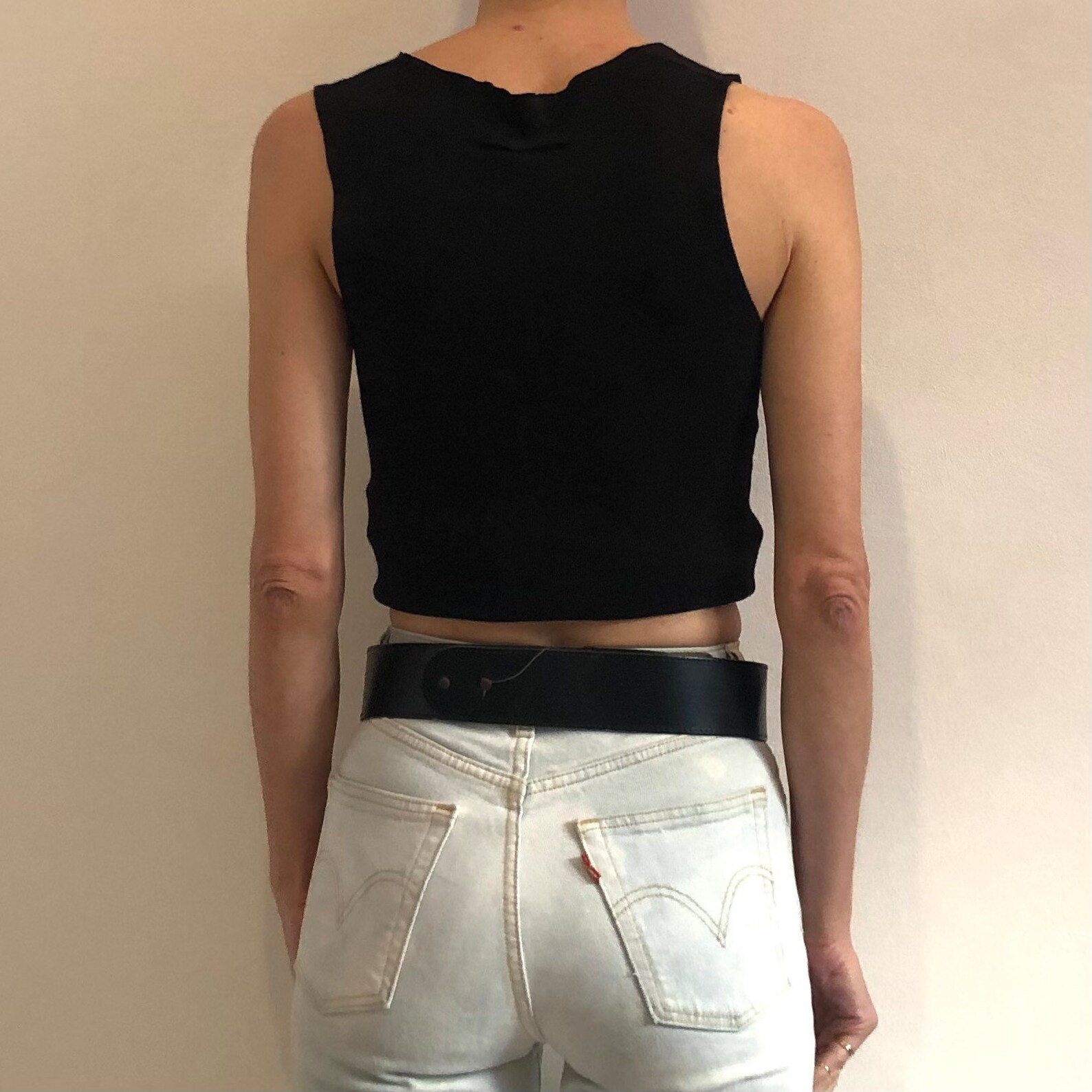 80s Snake Interlocking Black Leather Boho Heavy Metal Belt Silver ...