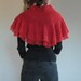 70s Little Red Riding Hood Hand Knitted Wool Granny Crochet Caplet - Etsy