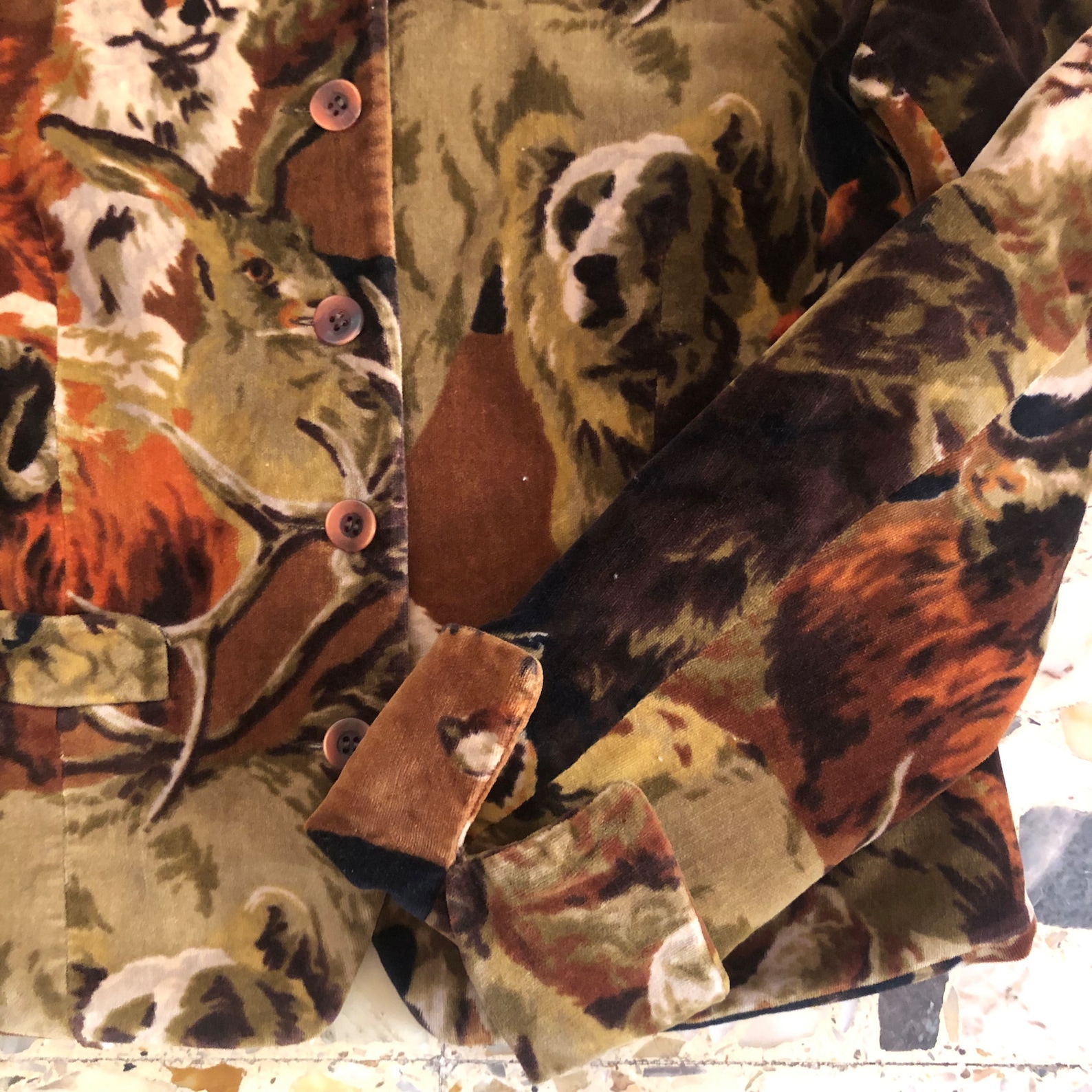 80s Kenzo Jungle Velvet Animal Print Blazer Bears Foxes Wolves - Etsy