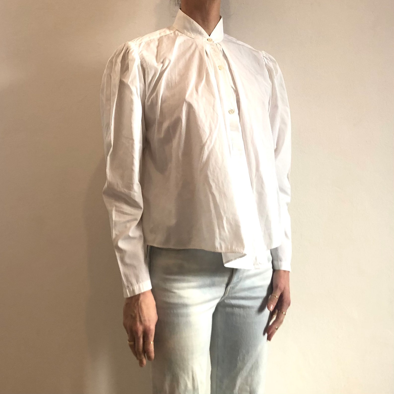 70s Kenzo White Cotton Large Peasant Blouse Wide Puff Sleeves - Etsy