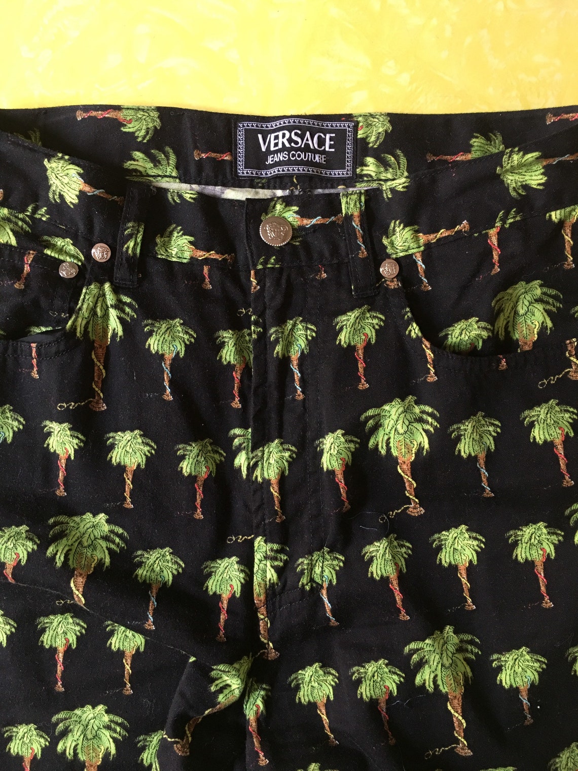 90s Versace Jeans Couture Palm Tree Garden of Eden Snakes Club - Etsy