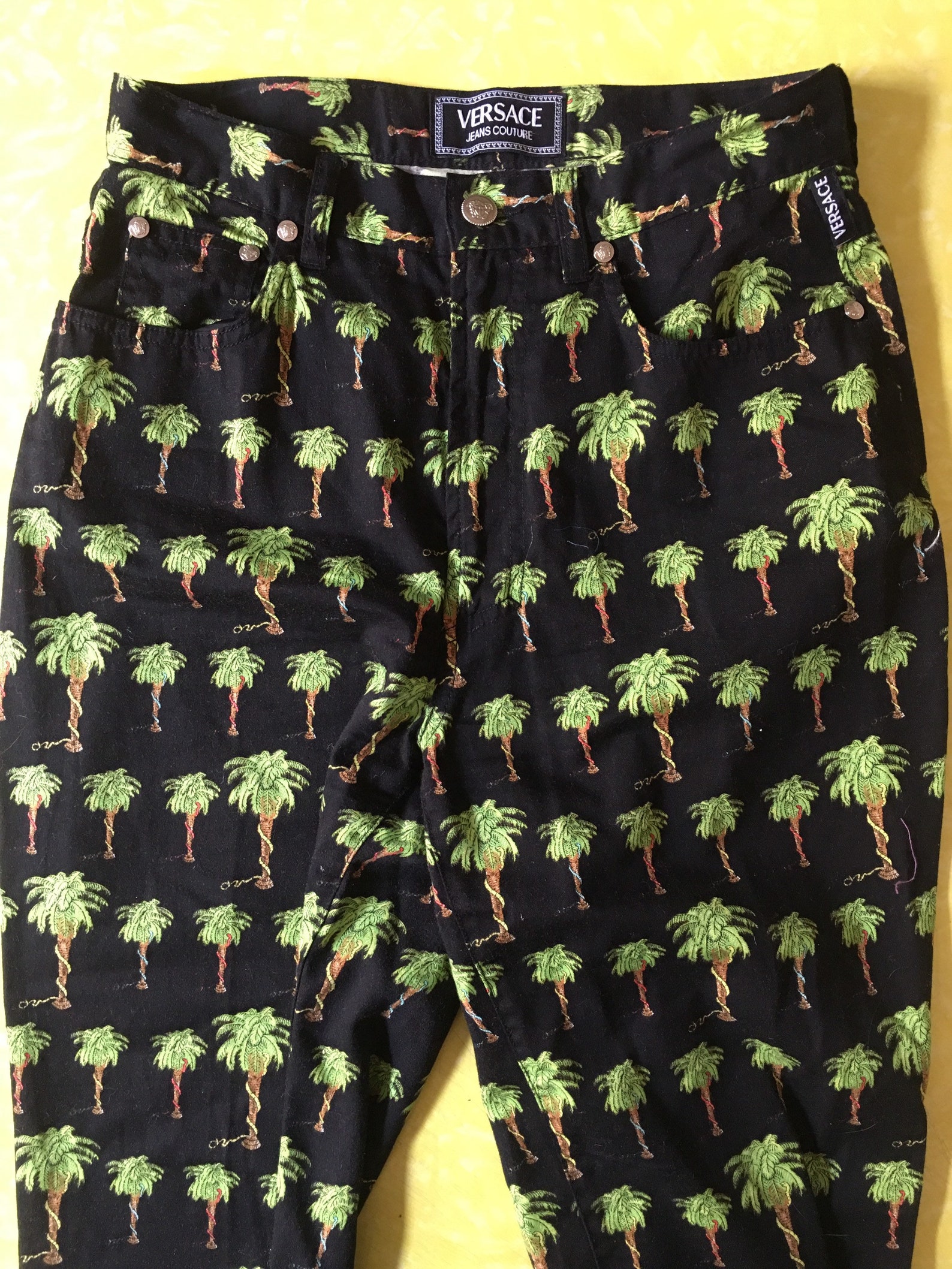 90s Versace Jeans Couture Palm Tree Garden of Eden Snakes Club - Etsy