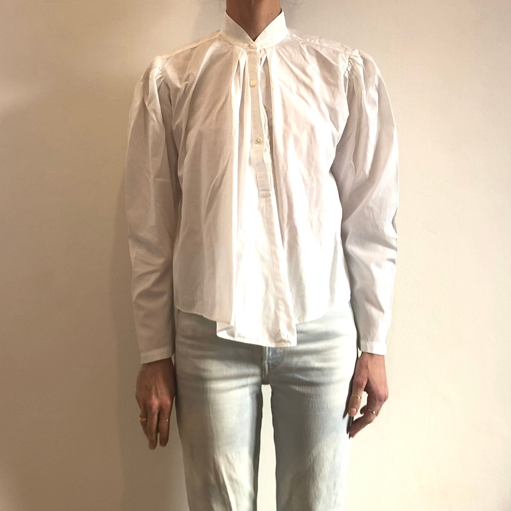 70s Kenzo White Cotton Large Peasant Blouse Wide Puff Sleeves - Etsy