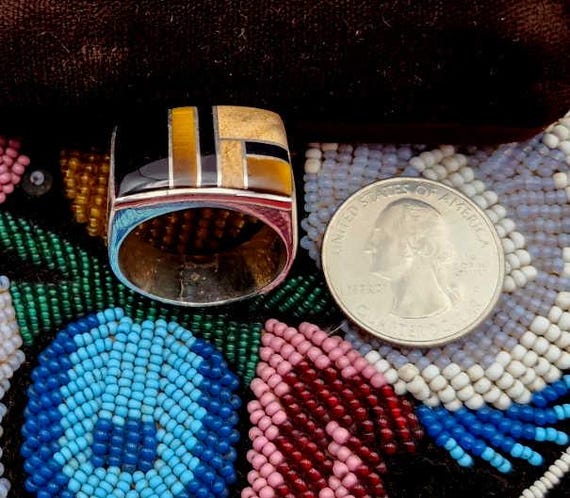 Bold Navajo/ Zuni SIGNED Native American MOSAIC Inlai… - Gem