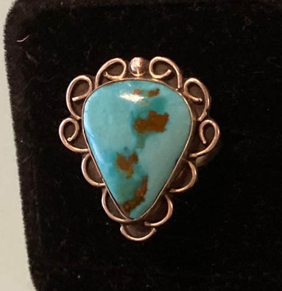 Chic Teal Turquoise Native American NAVAJO Vintage 92… - Gem