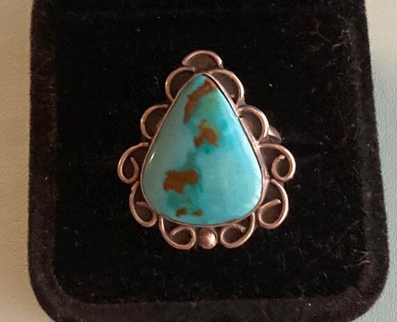 Chic Teal Turquoise Native American NAVAJO Vintage 92… - Gem