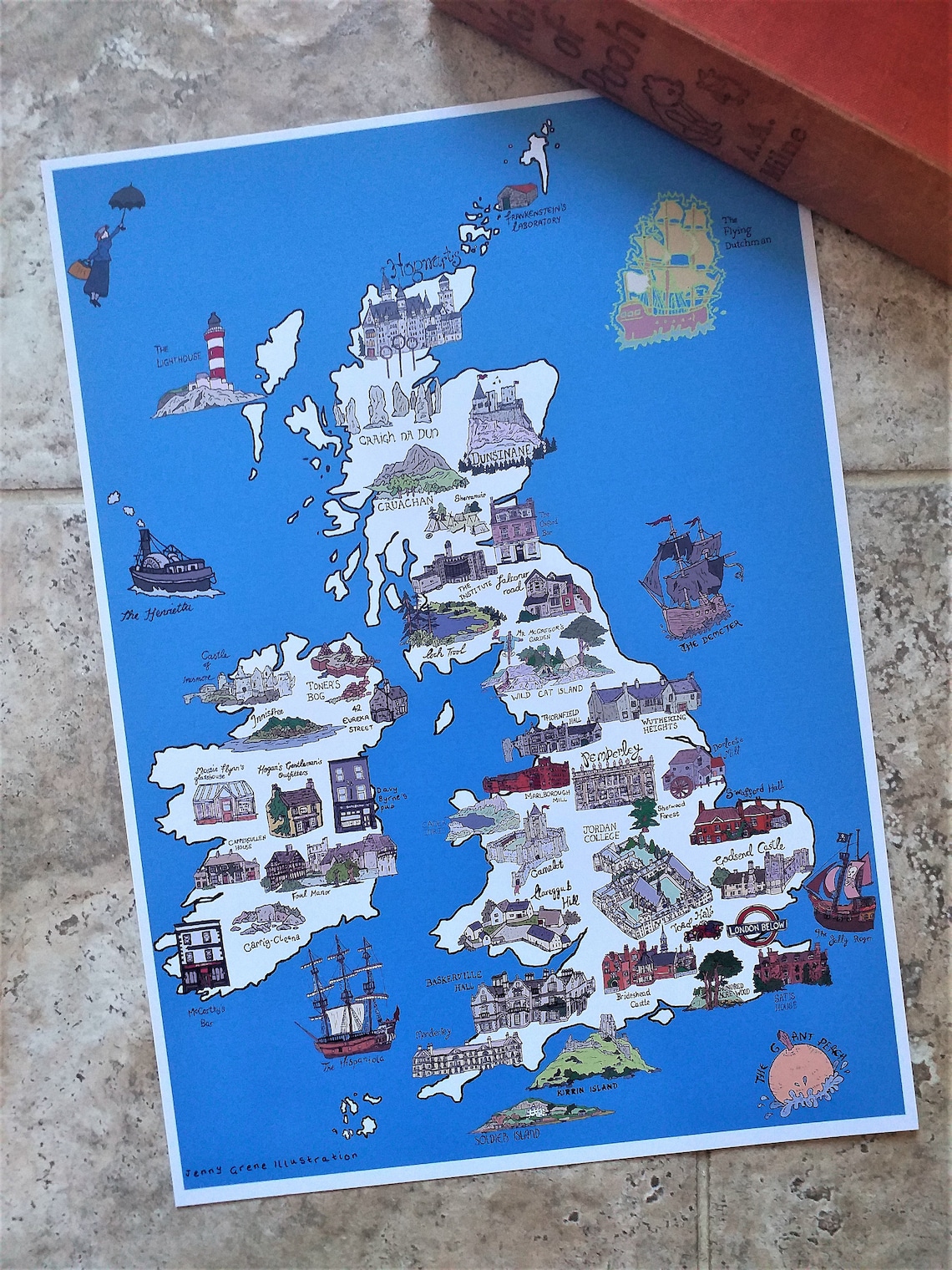 Literary Map of the UK and Ireland Print: Four Colour Options - Etsy UK