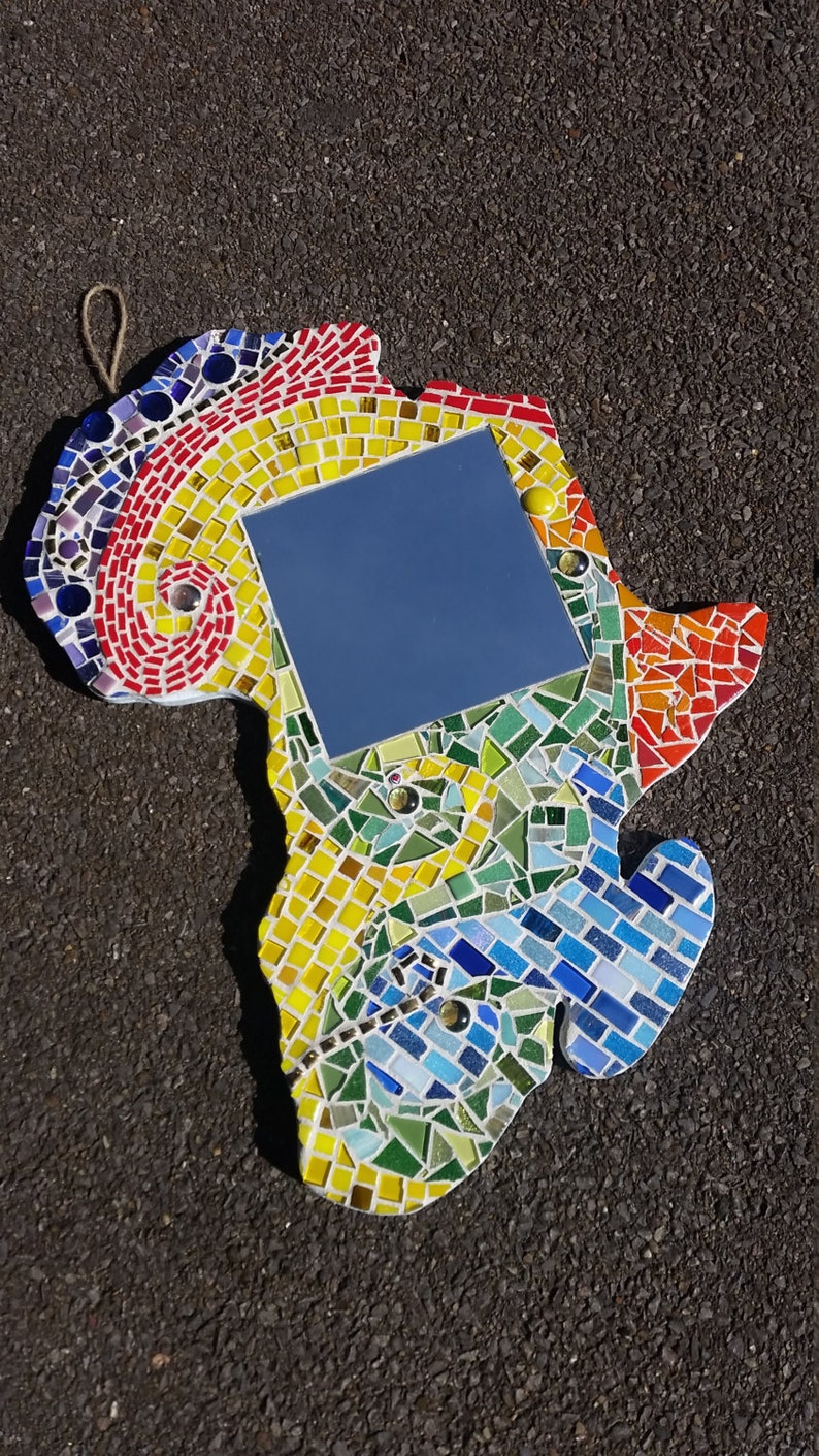 Mosaic African Map Mirror The Journey | Etsy