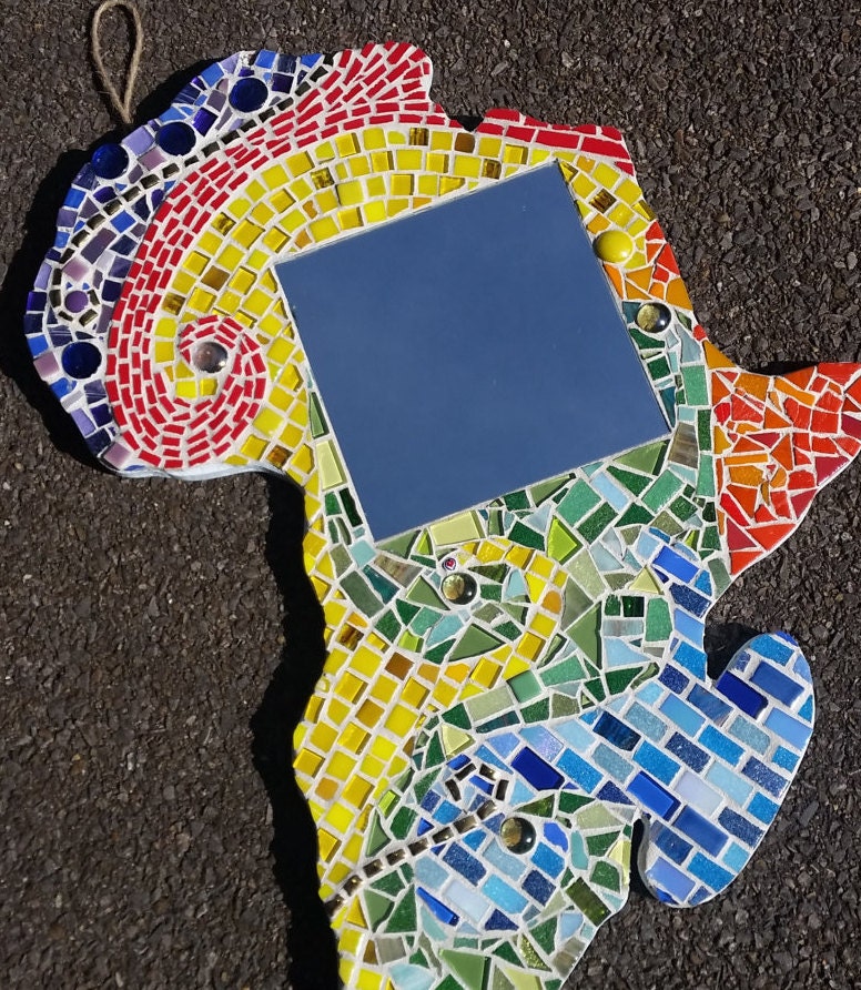 Mosaic African Map Mirror - the Journey - Etsy UK