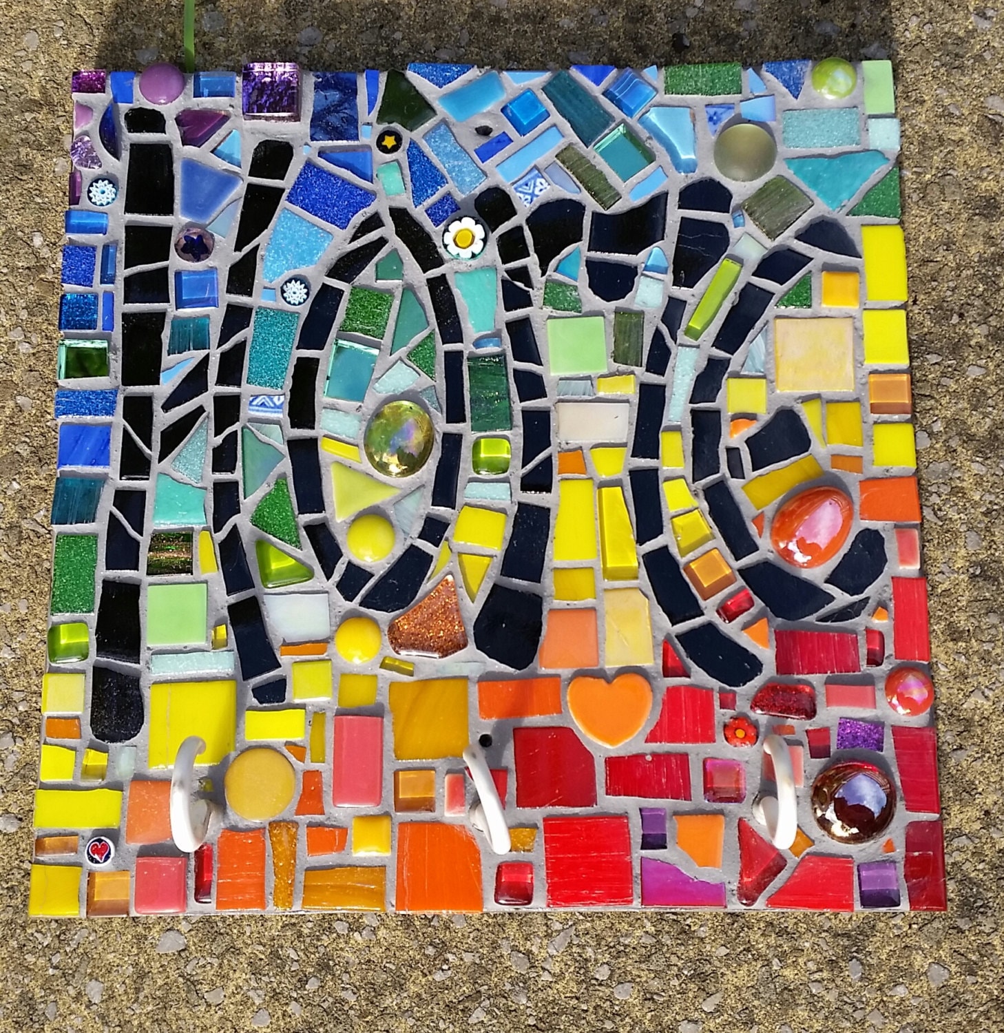 Mosaic "home" Key Holder - Etsy UK