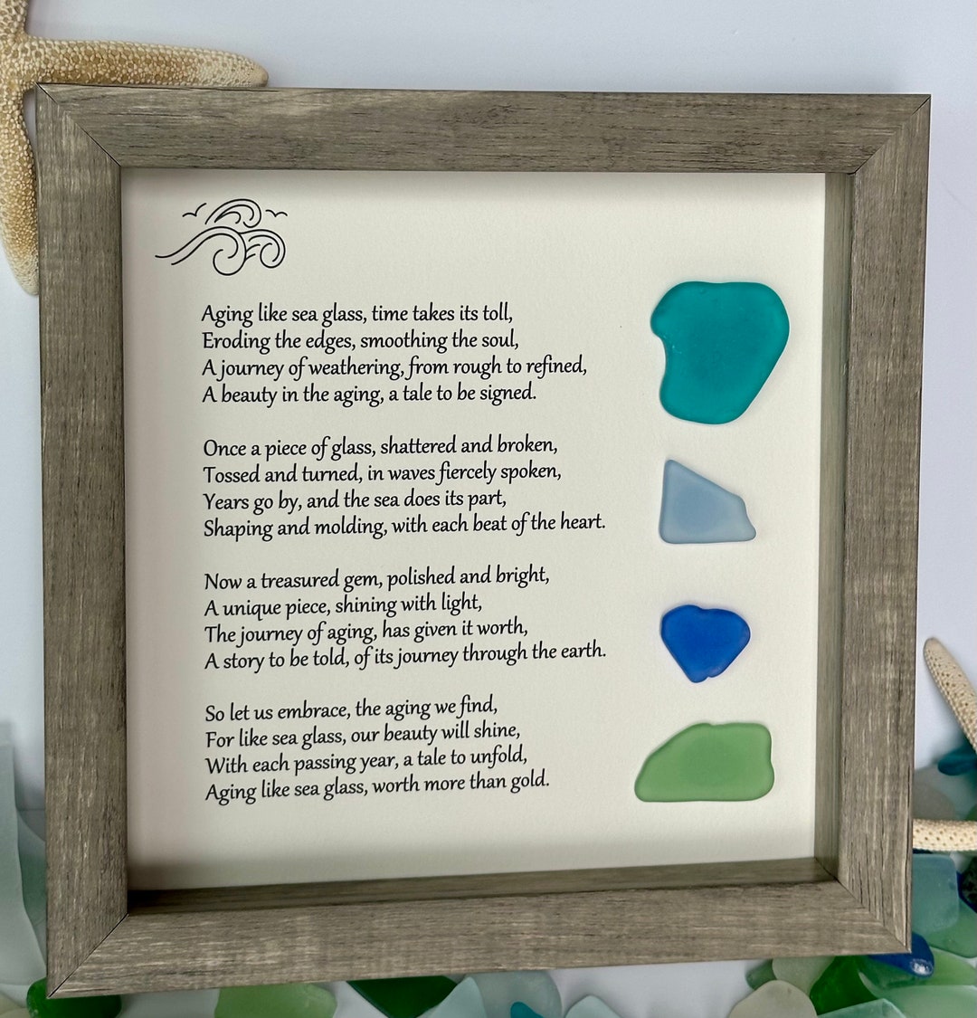 Aging Like Sea Glass Poem, Original Poem for Aging, Retirement Gift ...