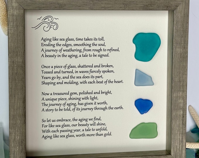 Aging Like Sea Glass Poem, Original Poem for Aging, Retirement Gift ...