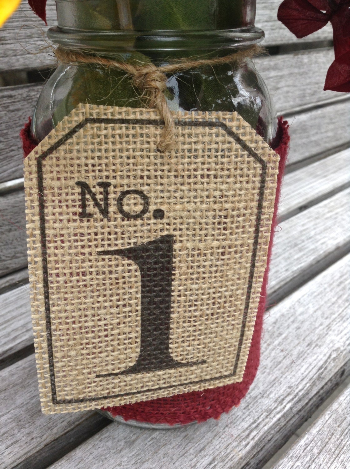 Burlap Table numbers Rustic table numbers Burlap hang tags | Etsy