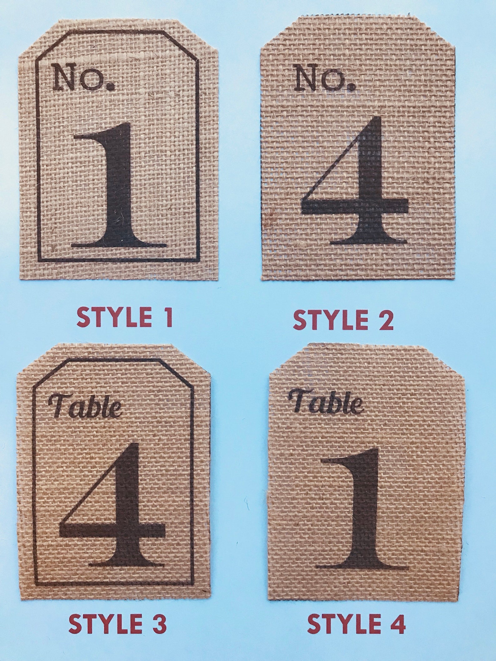 Burlap Table numbers Rustic table numbers Burlap hang tags | Etsy