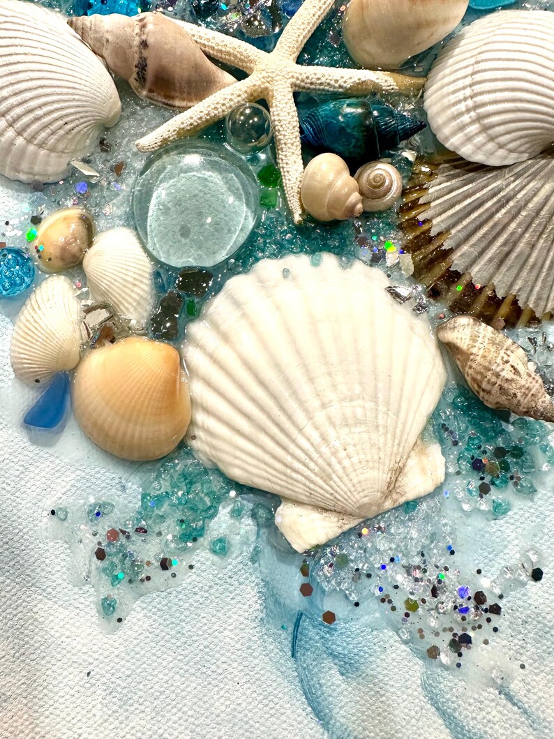 Coastal Wall Art, CUSTOMIZABLE Color, Ocean Wall Art, Seashell Art ...
