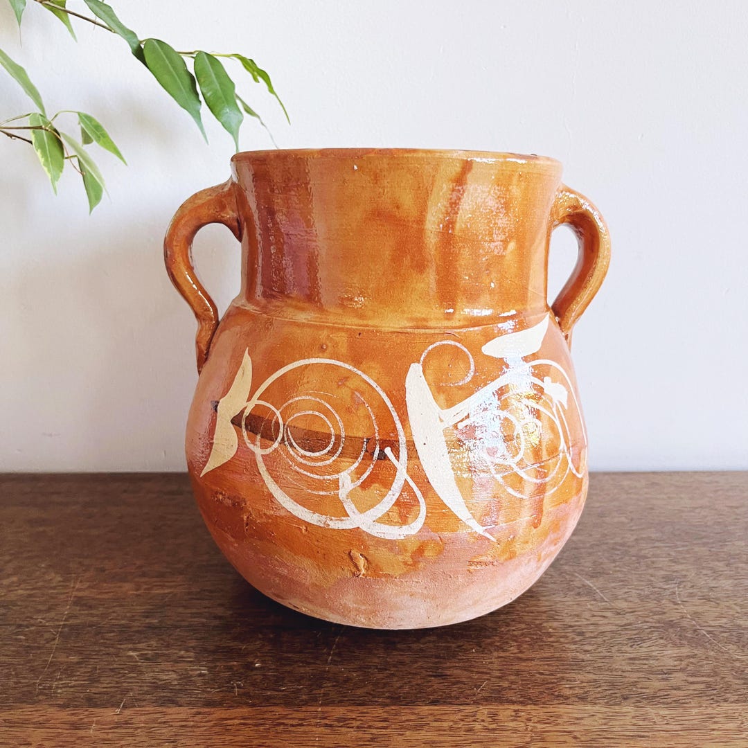 Vintage Mexican Olla Frijolera De Barro | Terra Cotta Clay Bean Pot - Etsy
