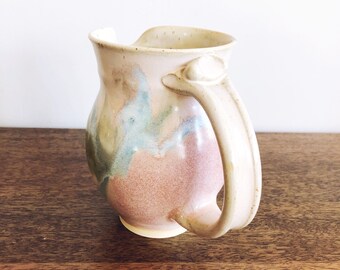 Drink & Barware Vintage Stoneware Pottery Handmade Pink Pitcher ...