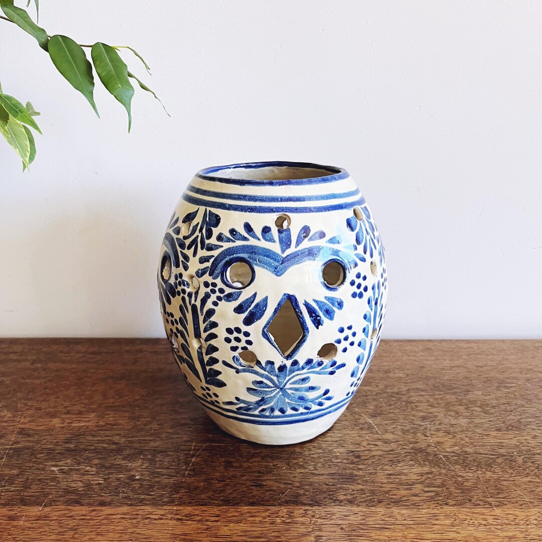 Vintage Mexican Talavera Ceramic Luminary Candle Holder - Etsy